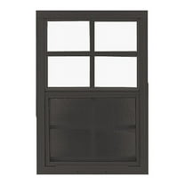 Shed Windows 12x18 White Flush, Safety Tempered Glass with Mesh Screen ...