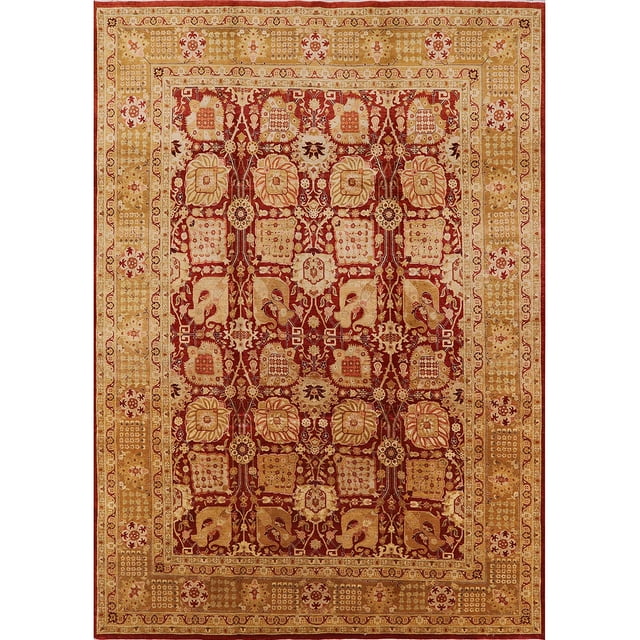 Ahgly Company Indoor Rectangle Mid-Century Modern Orange Oriental Area ...