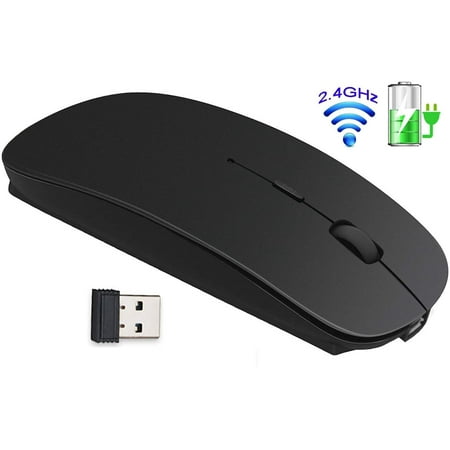 Rechargeable 2.4G Slim Wireless Mouse - Optical Mice with USB Nano ...