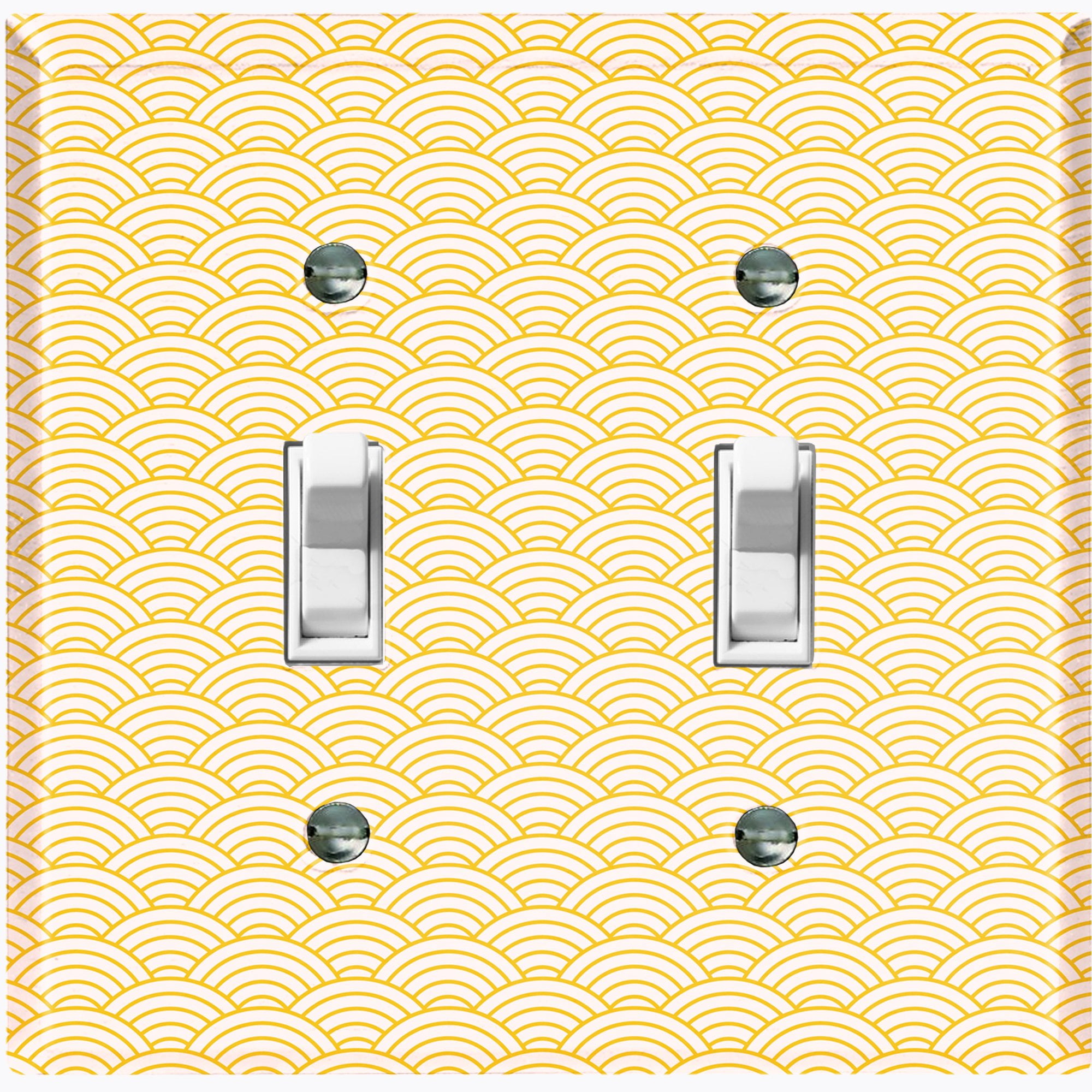 Metal Light Switch Plate Cover Japanese Sea Wave Pattern Yellow ...