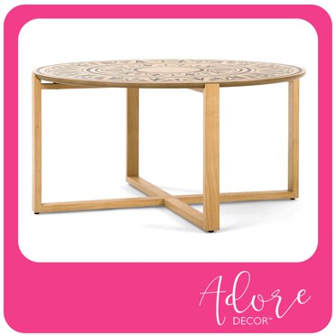 Adore Decor Ivey Coffee Table Set of 2 Beige - Walmart.com