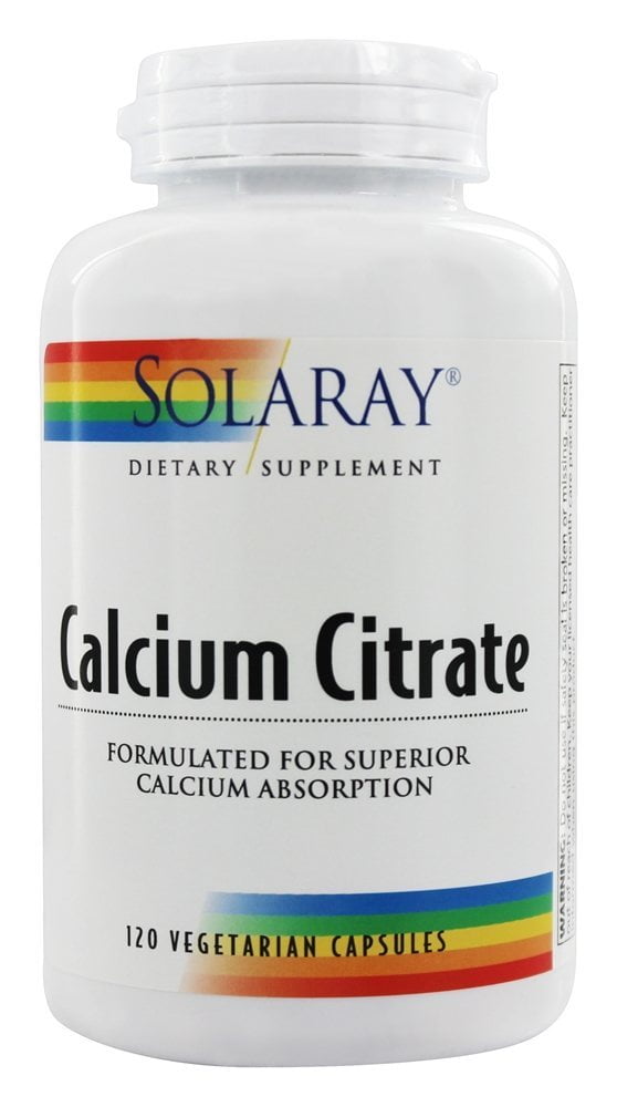 Solaray Calcium Citrate Capsules, 1000mg, 120 Count - Walmart.com ...