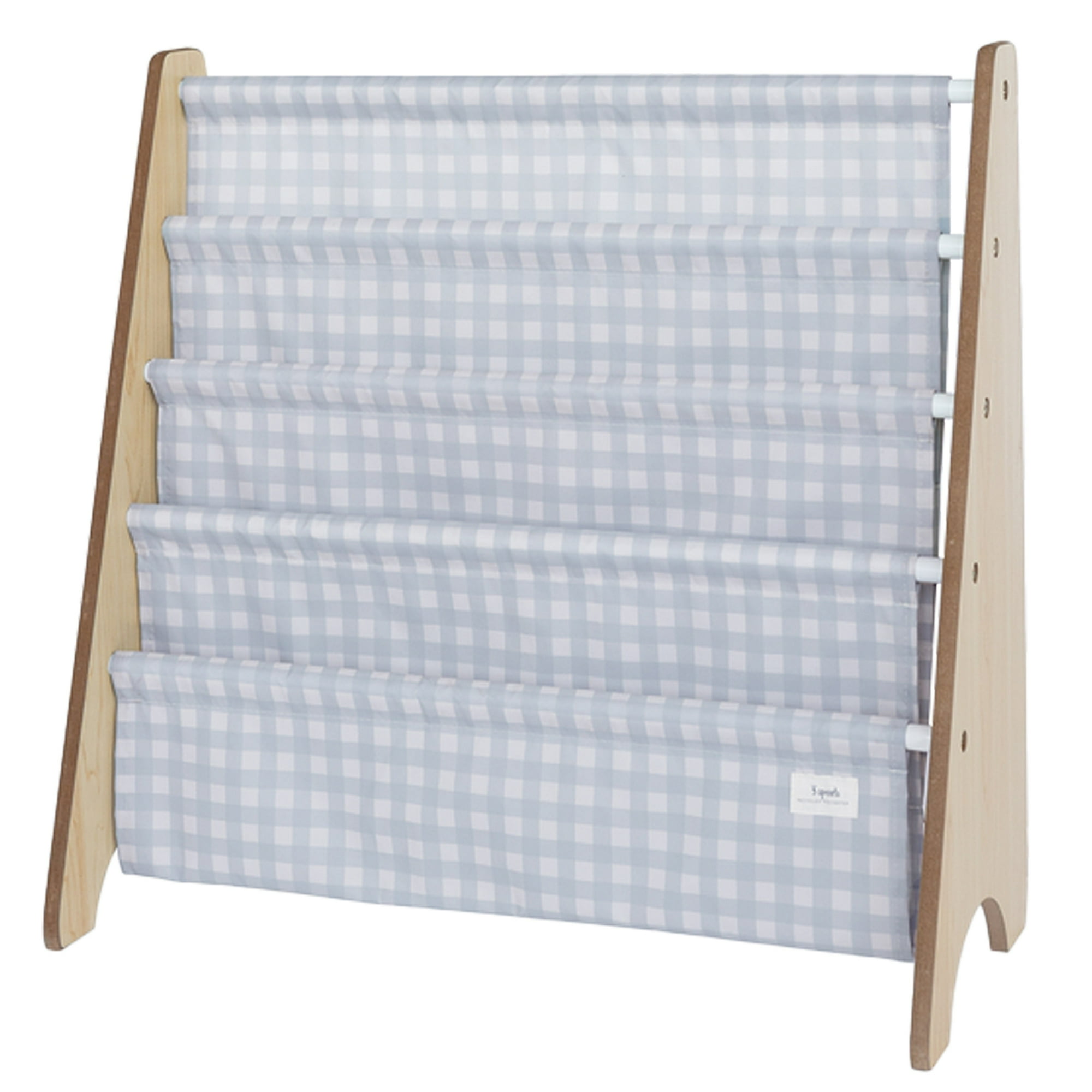 Click here for 3 Sprouts - Blue Gingham Recycled Fabric Book Rack prices