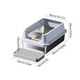 Stainless Steel 30L Cat Litter Box for Cats, High-Sided Design Prevents ...