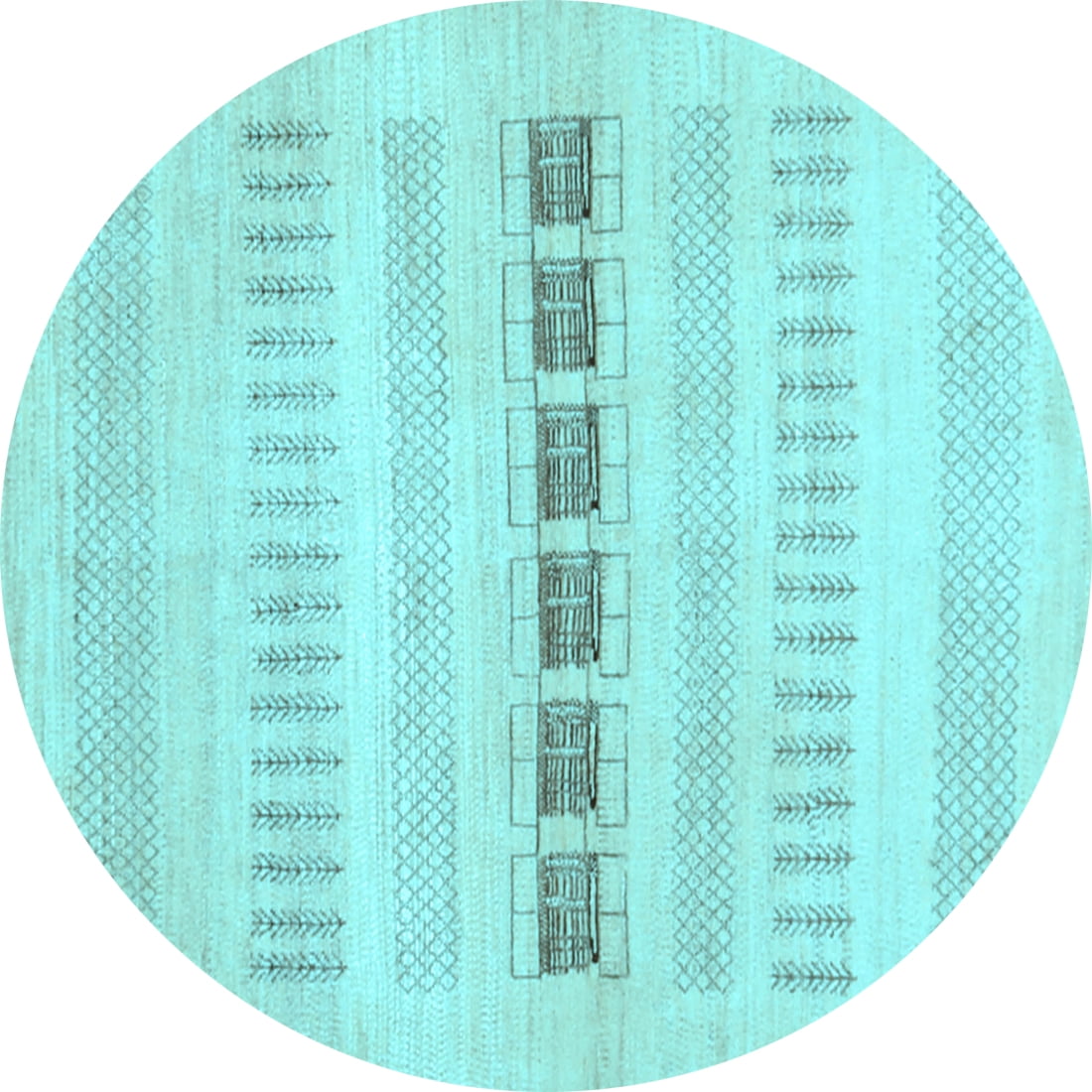 Ahgly Company Indoor Round Solid Light Blue Modern Area Rugs, 6' Round ...