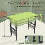 LZBEITEM 48" Adjustable Workbench, Rubber Wood Top Heavy-Duty ...