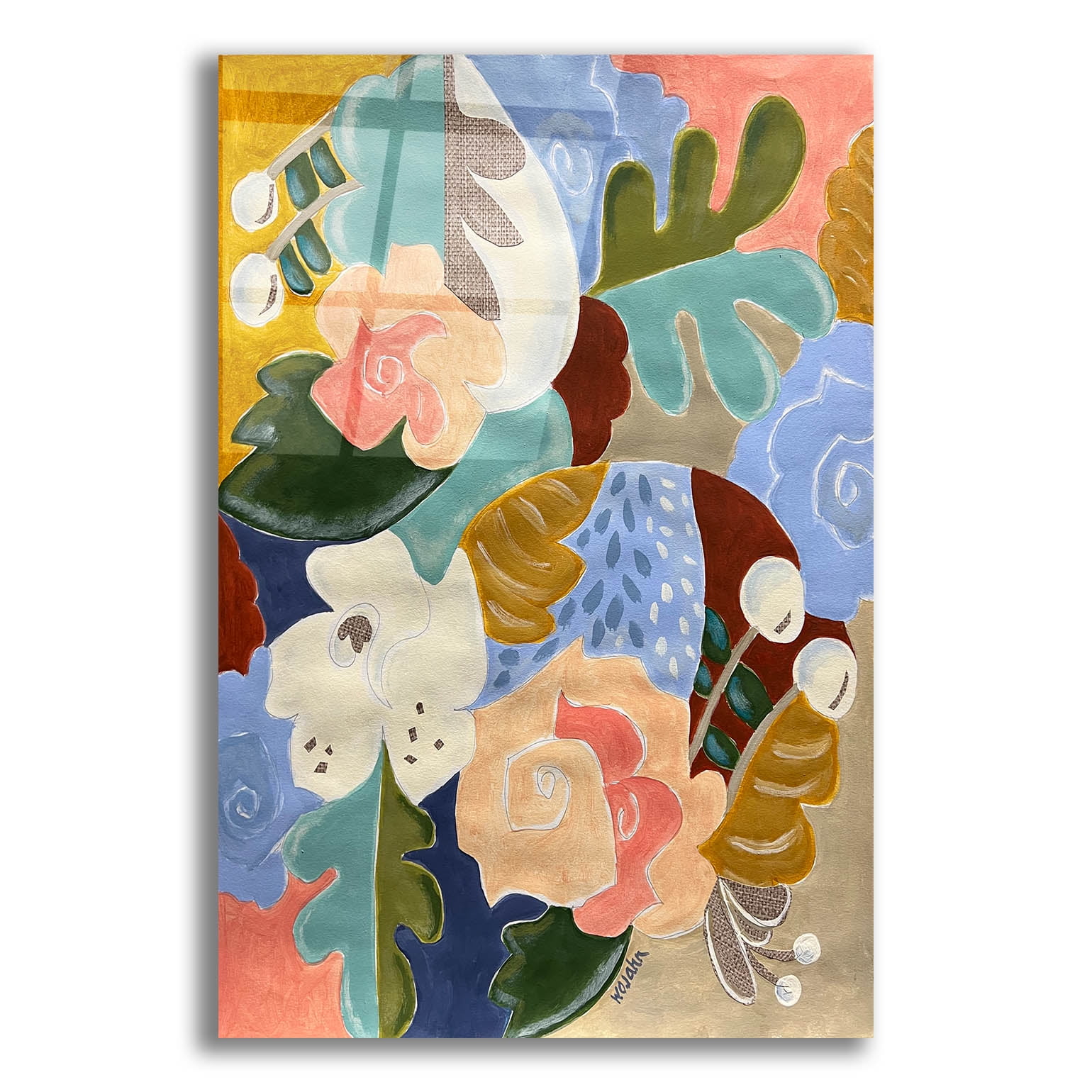 Epic Art 'Melange of Flowers' by Holly Wojhan, Acrylic Glass Wall Art, 12"x16" - Walmart.com