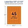 Avery Printable Barbell Labels, Bright Orange, 0.5" x 2.5", 3,600ct ...