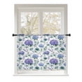 Blue Purple Sheer Curtains 45 Inch Long 1 Panel Hydrangea Eucalyptus ...