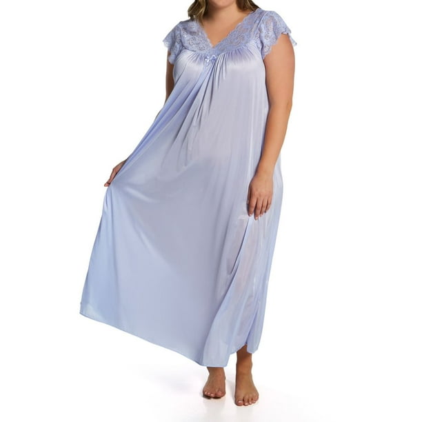 Women's Shadowline 32737X Plus Silhouette 53 Inch Gown (Peri Frost 3X ...
