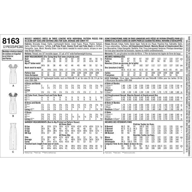 Simplicity Misses' & Plus Size 20W-28W Amazing Fit Special Occasion ...