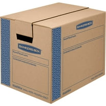 Bankers Box SmoothMove Basic Moving Boxes, Small, Kraft, Black, 25 ...