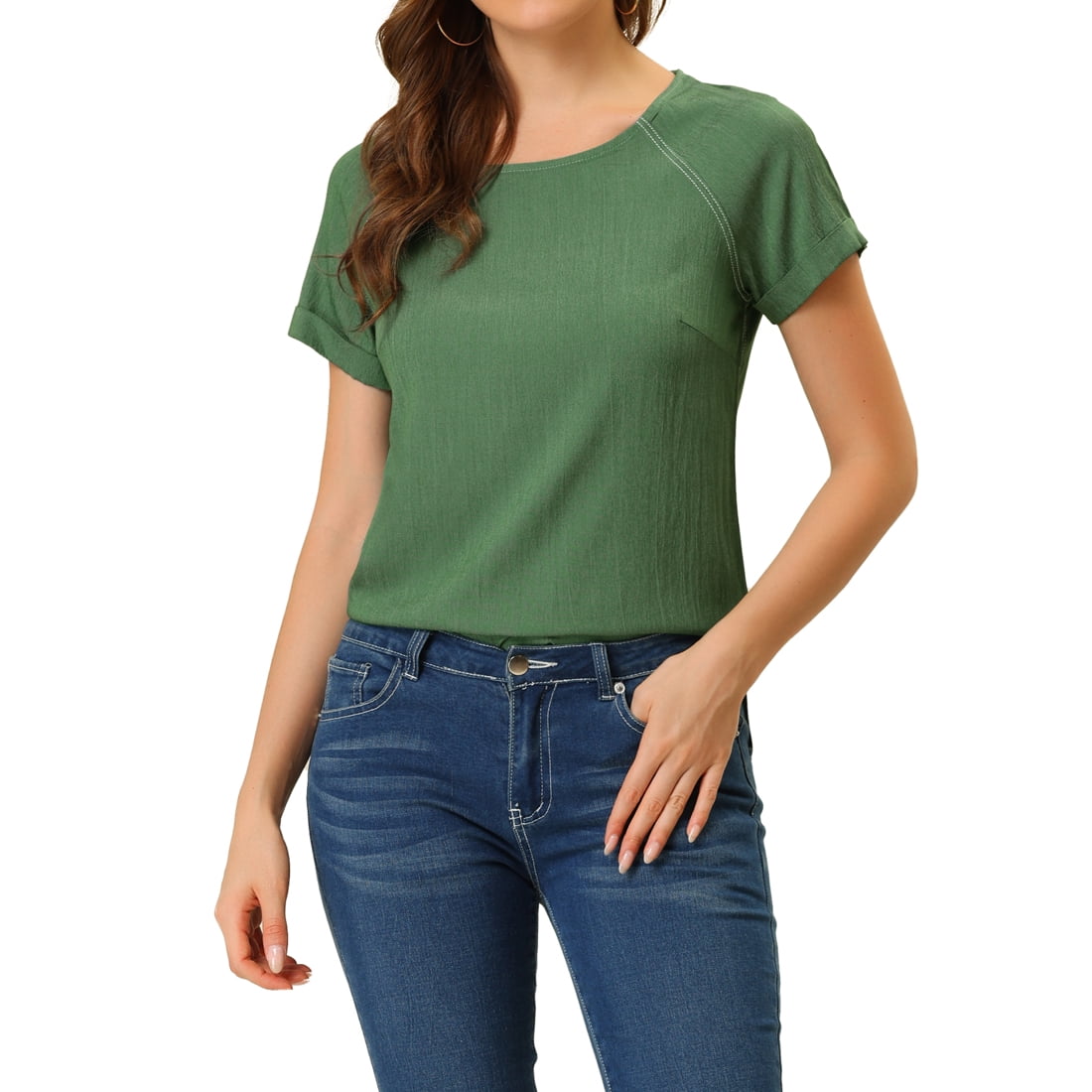 Click here for Inspire Chic Womens Short Raglan Sleeves Round Nec... prices