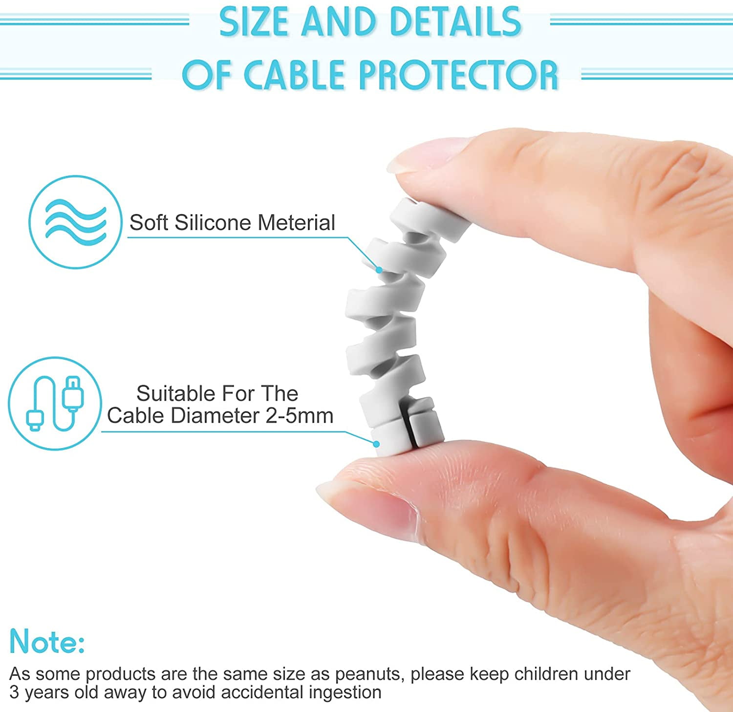 30 Pieces Cute Cable Protector Cable Saver Animal Bite Charging Cord ...