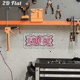 A 2D flat rectangular aluminum decorative plaque. Theme "LATE AF". For ...