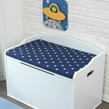 KidKraft Toy Box Cushion - White and Navy Stars, Soft Fabric Cover ...