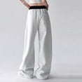 Ailaofu Women's Fall Color Block Waistband Wide Leg Sweatpants Elastic ...