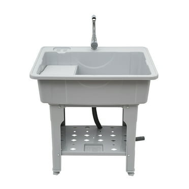UTILITYSINKS Plastic 24" Freestanding Compact Workshop Utility Sink ...