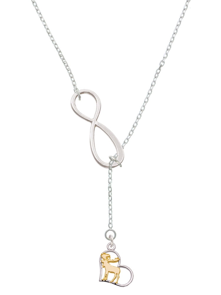 Delight Jewelry Two-tone Moose in Heart - Silver tone Elegant Infinity ...