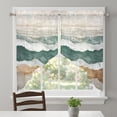 Abstract Wave Sheer Curtains Swag Valances for Windows Lines Green ...