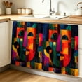 Abstract Face Cabinet Curtains 32" W x 55" L, Colorful Boho Modern ...