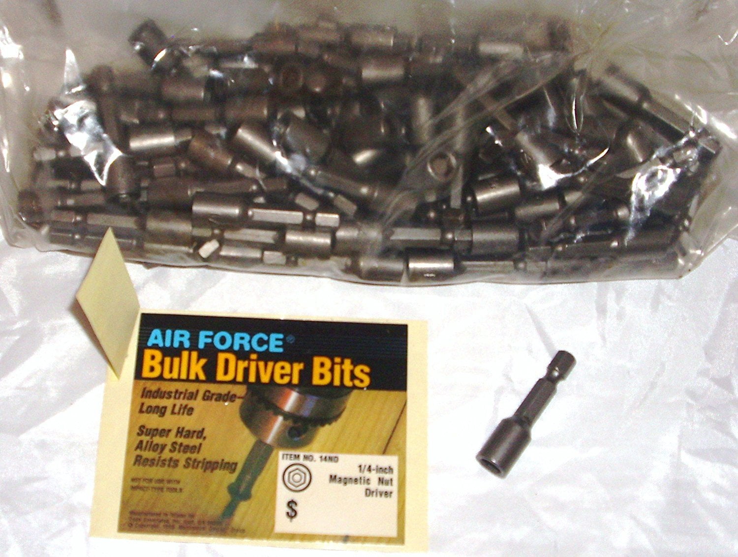 AIR FORCE INDUSTRIAL GRADE BITS 100 PC 1/4" MAGNETIC NUT DRIVER BITS ...