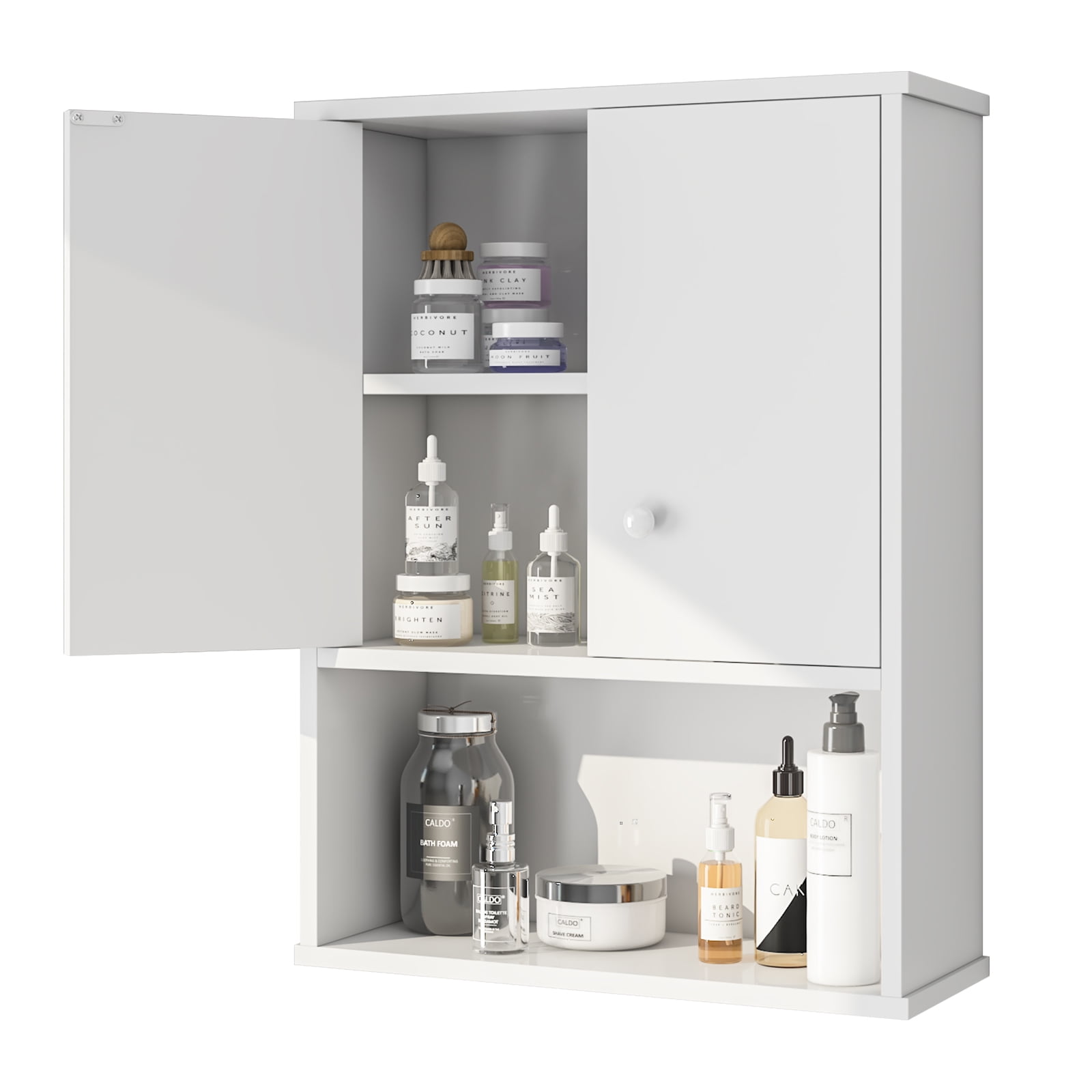 Privmedi Wall Mount Bathroom Medicine Cabinet with 2 Doors& Shelves ...