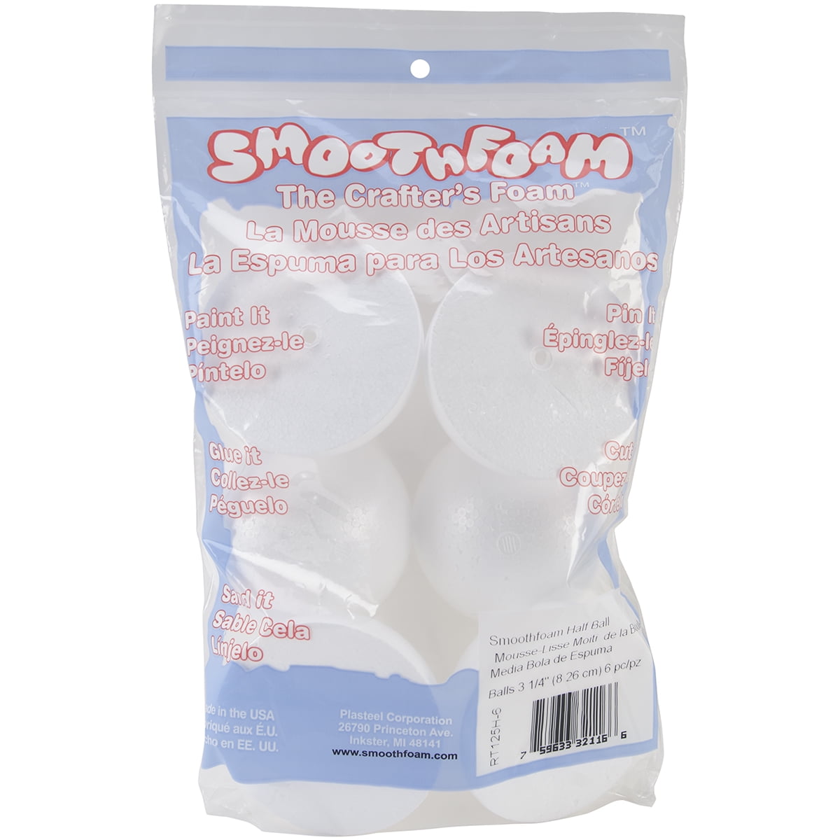 SmoothFoam Half Balls 6/Pkg-3.25" - Walmart.com
