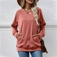 asjyhkr Womens Crewneck Sweatshirt Loose Tunic Long Sleeve Fall Winter ...