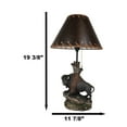 Rustic Western Plains Bison Buffalo Table Lamp on Sloped Rocks by Tree ...