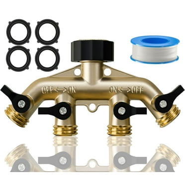 2 Way Brass Tap Adaptor Y Splitter Washing Machine Garden Hose-Connector - Walmart.com