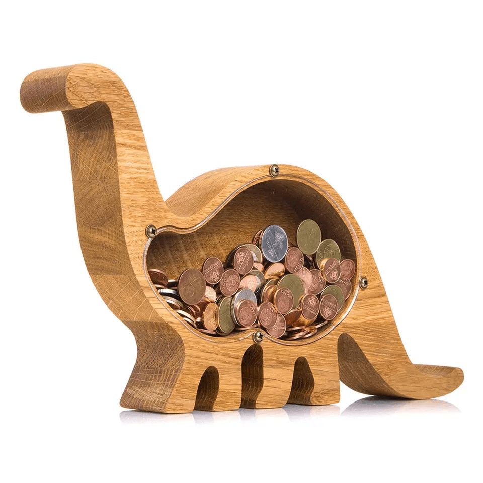 Dino Wooden Animal Money Bank, Money Box, Piggy Bank, Coin Banks, Money ...