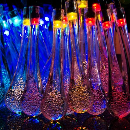 Khall Solar String Lights,String Lights,Water Drop Solar LED Festival ...