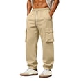Afelkas Cargo Jogger Pants for Men Drawstring Waist Utility Workwear ...