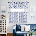 Blue Flowers Kitchen Curtains Valance and Tier Set Spring Floral Rod ...