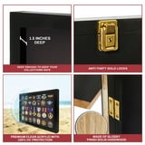 PENNZONI Medals Display Case, Military Shadow Box, Cherry w/ Blue Felt ...