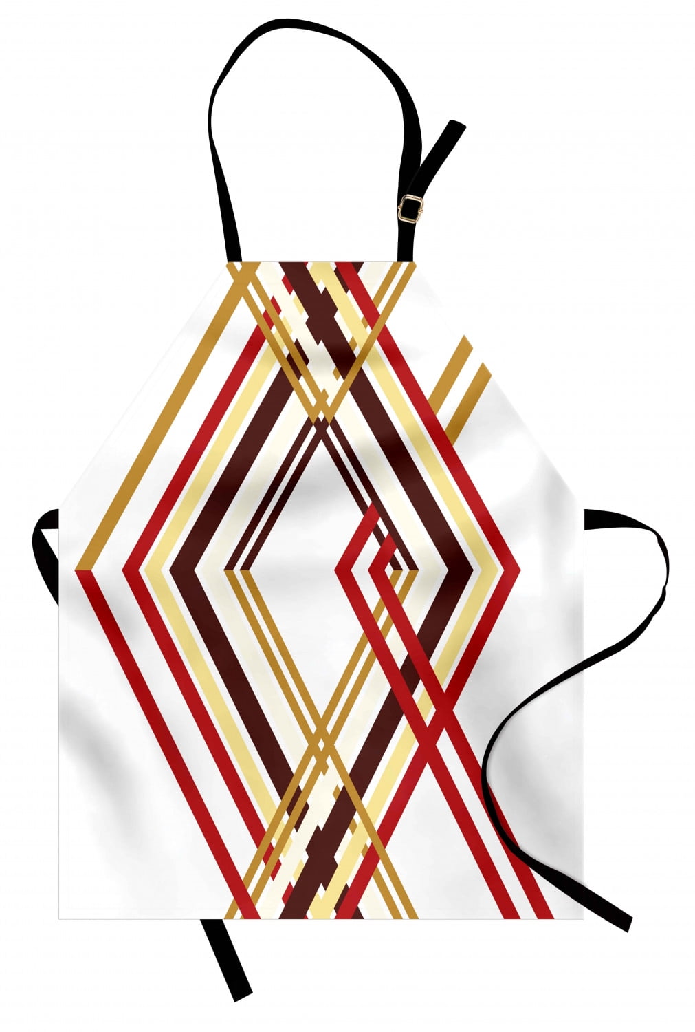 Modern Apron Retro Style Diamond Like Border Lined Geometrical Artwork ...