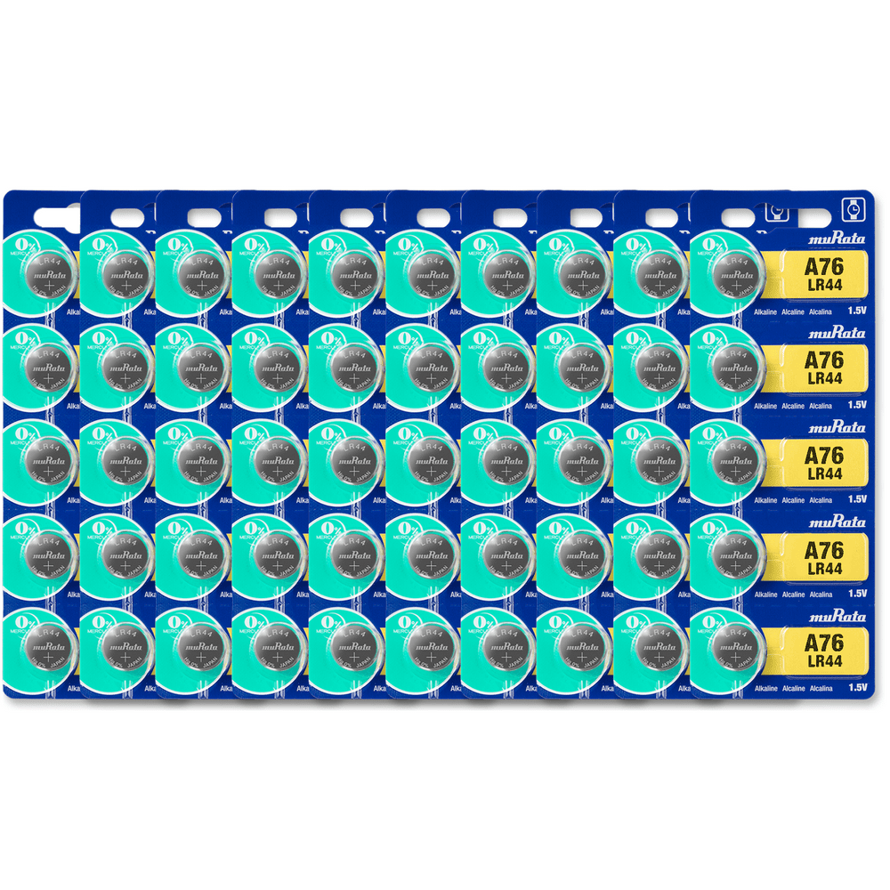 Murata LR44 Battery 1.55V Alkaline Button Cell (100 Batteries ...