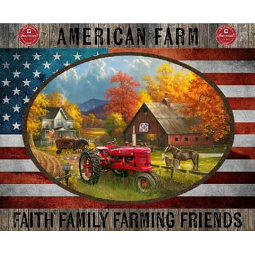 David Textiles, 100% Cotton Fabric Panel, Vintage Farm Tractor, 36 x 43 ...