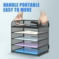 INTIGE Mesh Paper Organizer with Handle, 5-Tray Letter Files, Black ...
