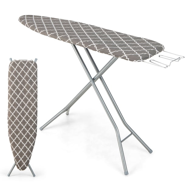 Gymax 60'' x15'' Foldable Ironing Board Iron Table w/ Iron Rest Extra ...