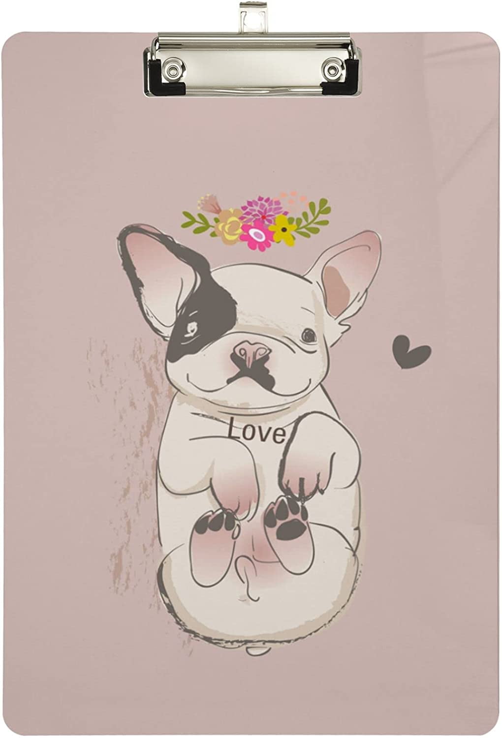 FMSHPON Cartoon Bulldog Clipboard Hardboard Wood Nursing Clip Board and ...