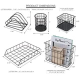 Wire Metal 5 in 1 Desk Organizer Set, Black - Walmart.com