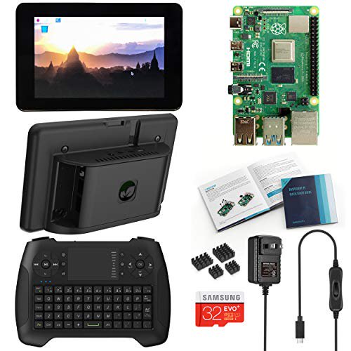 Vilros Raspberry Pi 4 Desktop with Official 7 Inch Touchscreen and Gaming Style Mini Keyboard ...