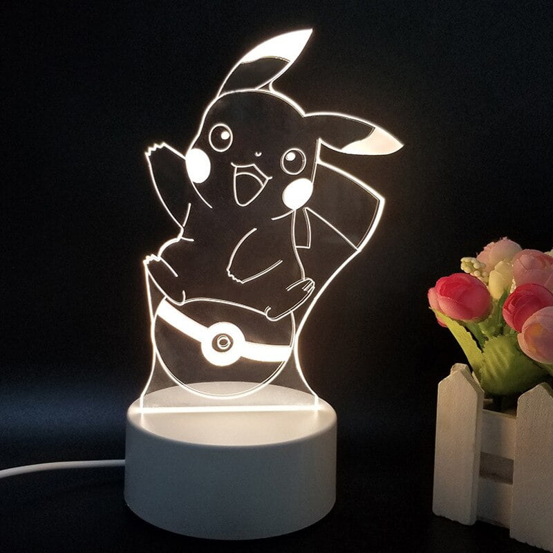 Pokemon Pikachu 3D LED Night Light Kawaii Anime figuras LED modelo ...