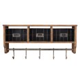 BizChair Rustic Coat Rack Wall Mounted Shelf with Hooks & Baskets ...