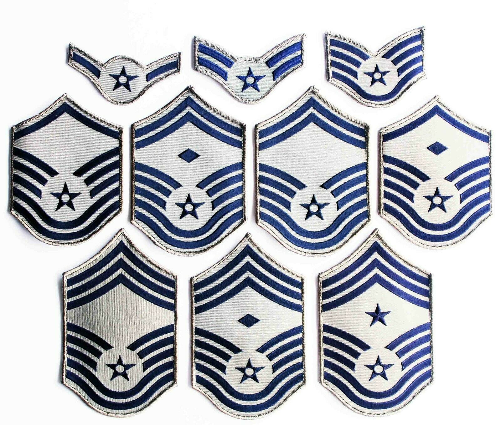 10 Pair of US Air Force Battle Uniform ABU Rank Large Chevron Patches ...