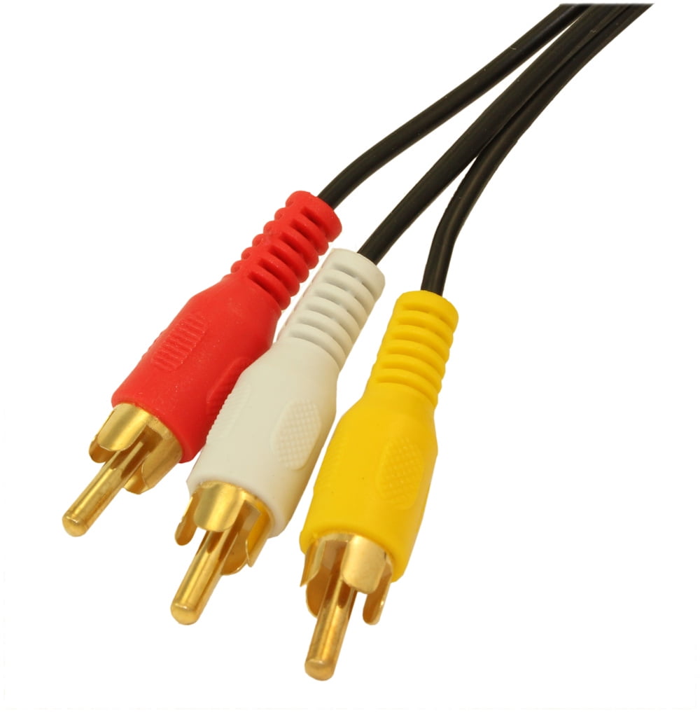 6ft 3 Wire RCA GENERAL DUTY Composite Video with Audio Gold Plated ...