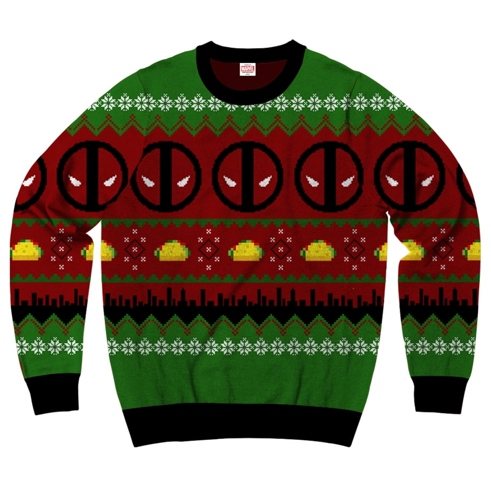 Marvel - Men's Marvel Deadpool Navidad Ugly Sweater Christmas ...