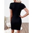Black Milano Italia Graphic T-Shirt Dress, Bodycon Fit, Short Sleeve ...